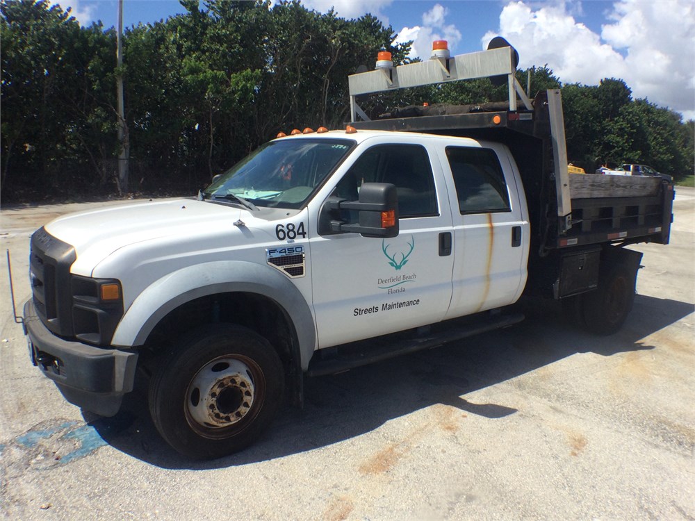 BIDERA Government Auctions - 2008 Ford F450 Crew Cab 2yd Dump Truck ...