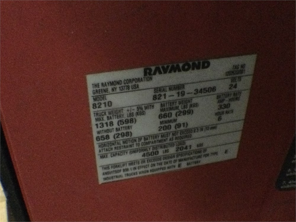 Jack For Lifted Truck Raymond 4,500 Lb. Cap. Model 8210 , S/N: 821-18 ...