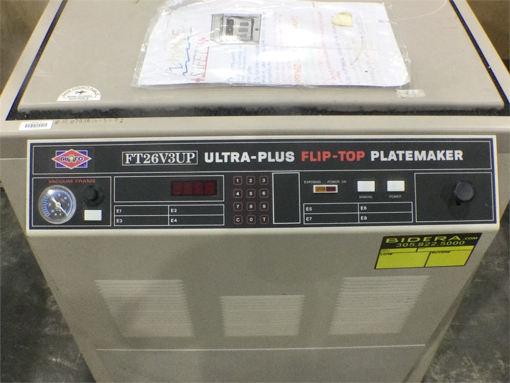 BIDERA Government Auctions - Nuarc FT26V3UP Ultra Plus Flip Top Plate Maker