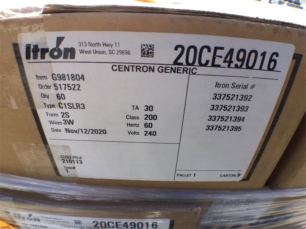 BIDERA Government Auctions - 2020 (144) Itron Watthour Meter Solar ...